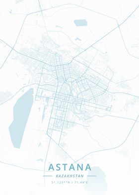 'Astana Kazakhstan' Poster by Designer Map Art | Displate