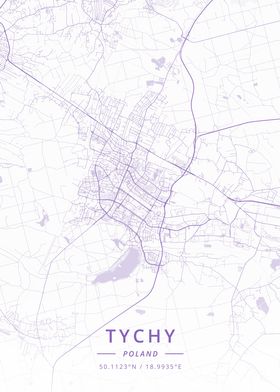'Tychy Poland' Poster by Designer Map Art | Displate