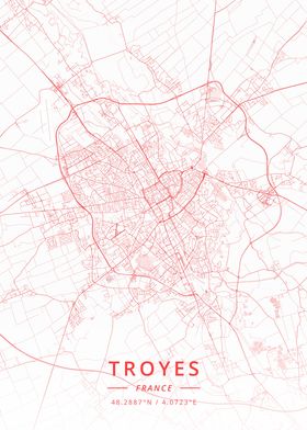 'Troyes France' Poster by Designer Map Art | Displate