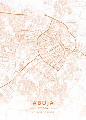 'Abuja Nigeria' Poster by Designer Map Art | Displate