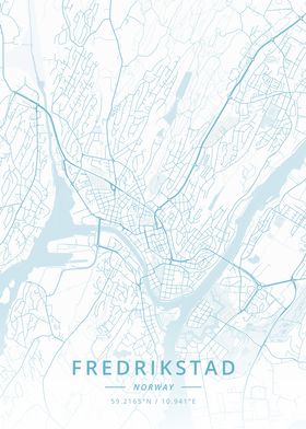 'Fredrikstad Norway' Poster by Designer Map Art | Displate