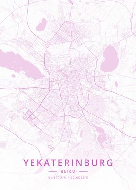 'Yekaterinburg Russia' Poster by Designer Map Art | Displate