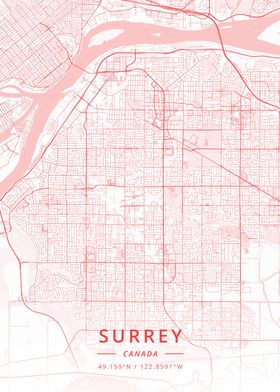 'Surrey Canada' Poster by Designer Map Art | Displate