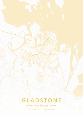 'Gladstone Australia' Poster by Designer Map Art | Displate