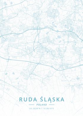 'Ruda Slaska Poland' Poster by Designer Map Art | Displate