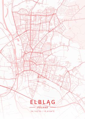 'Elblag Poland' Poster by Designer Map Art | Displate