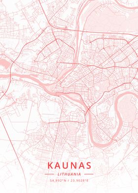 'Kaunas Lithuania' Poster by Designer Map Art | Displate
