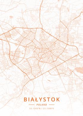 'Bialystok Poland' Poster by Designer Map Art | Displate