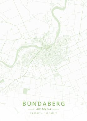 'Bundaberg Australia' Poster by Designer Map Art | Displate