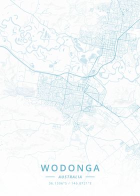 'Wodonga Australia' Poster by Designer Map Art | Displate