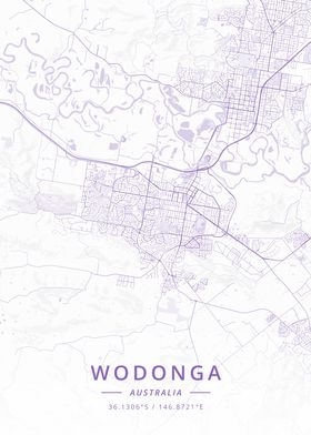 'Wodonga Australia' Poster by Designer Map Art | Displate