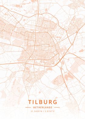 'Tilburg Netherlands' Poster by Designer Map Art | Displate
