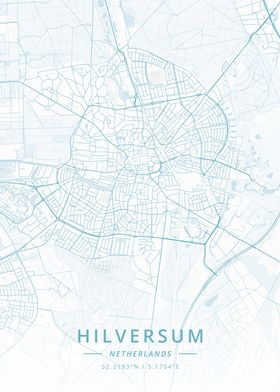 'Hilversum Netherlands' Poster by Designer Map Art | Displate