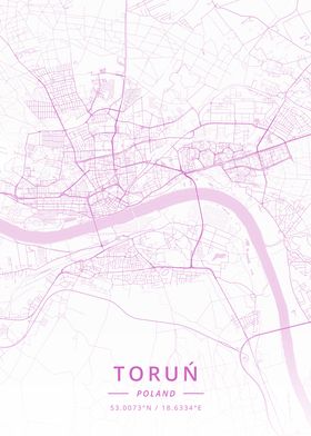 'Torun Poland' Poster by Designer Map Art | Displate