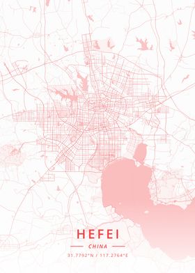 'Hefei China' Poster by Designer Map Art | Displate