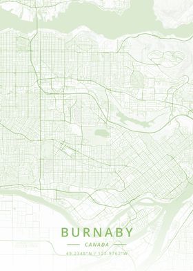 'Burnaby Canada' Poster by Designer Map Art | Displate