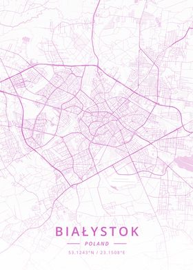 'Bialystok Poland' Poster by Designer Map Art | Displate
