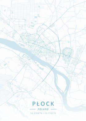 'Plock Poland' Poster by Designer Map Art | Displate