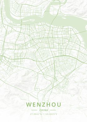 'Wenzhou China' Poster by Designer Map Art | Displate