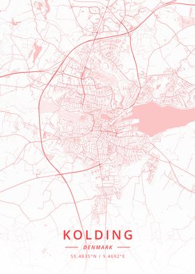 'Kolding Denmark' Poster by Designer Map Art | Displate