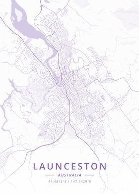 'Launceston Australia' Poster by Designer Map Art | Displate