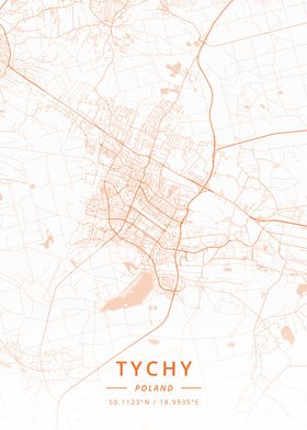 'Tychy Poland' Poster by Designer Map Art | Displate