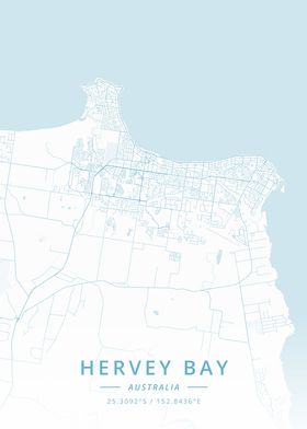 'Hervey Bay Australia' Poster by Designer Map Art | Displate