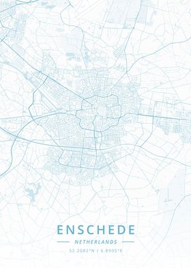 'Enschede Netherlands' Poster by Designer Map Art | Displate