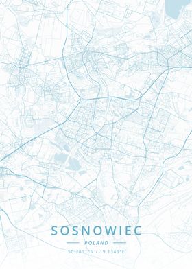 'Sosnowiec Poland' Poster by Designer Map Art | Displate