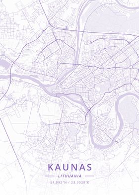'Kaunas Lithuania' Poster by Designer Map Art | Displate