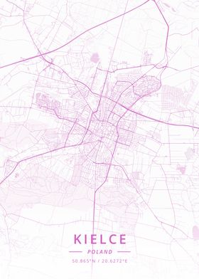 'Kielce Poland' Poster by Designer Map Art | Displate