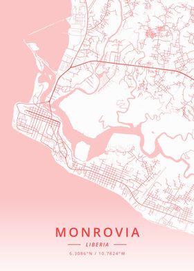'Monrovia Liberia' Poster by Designer Map Art | Displate