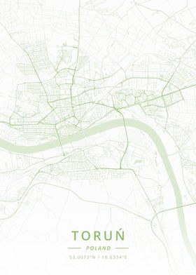 'Torun Poland' Poster by Designer Map Art | Displate