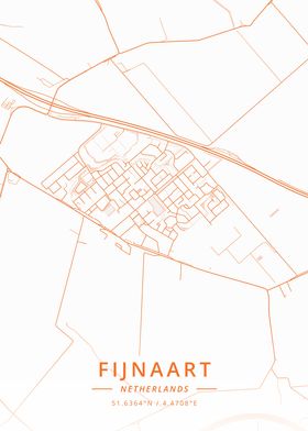 'Fijnaart Netherlands' Poster by Designer Map Art | Displate