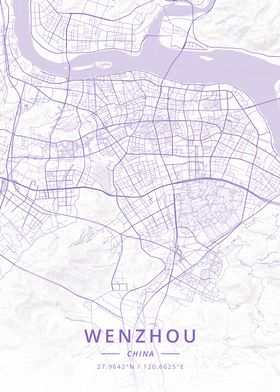 'Wenzhou China' Poster by Designer Map Art | Displate