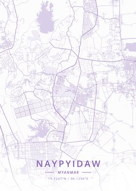 'Naypyidaw Myanmar' Poster by Designer Map Art | Displate