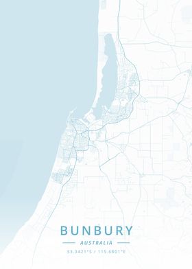 'Bunbury Australia' Poster by Designer Map Art | Displate