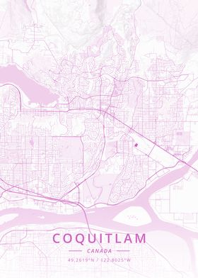 'Coquitlam Canada' Poster by Designer Map Art | Displate