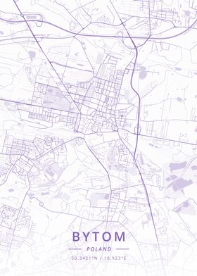 'Bytom Poland' Poster by Designer Map Art | Displate
