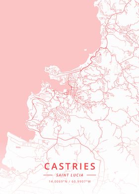 'Castries Saint Lucia' Poster by Designer Map Art | Displate