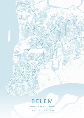 'Belem Brazil' Poster by Designer Map Art | Displate