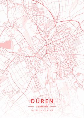 'Duren Germany' Poster by Designer Map Art | Displate