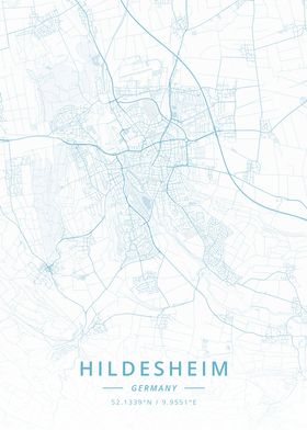 'Hildesheim Germany' Poster by Designer Map Art | Displate