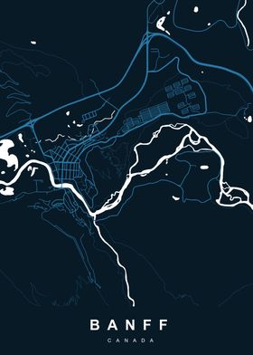 'BANFF Map CANADA' Poster by UrbanMaps | Displate