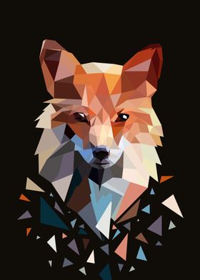 'Fox Triangles' Poster by Be Brainy | Displate