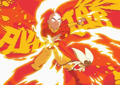 'Aang and Momo - Fire' Poster by Avatar: The Last Airbender | Displate