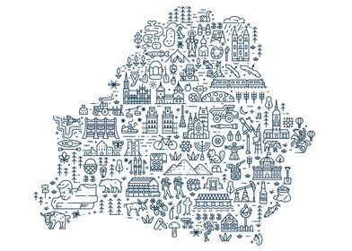 'Belarus Travel Map Poster' Poster by alexkrugli | Displate