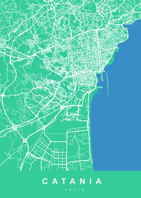 'CATANIA Map ITALY' Poster by UrbanMaps | Displate