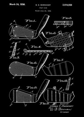 'Golf Club Blueprint' Poster by Max Ronn | Displate