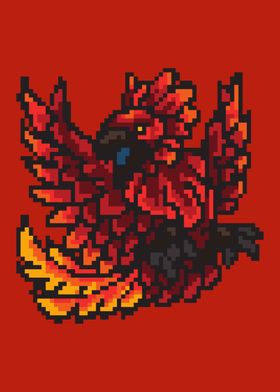 'Pixel Art Phoenix' Poster by Simon Clement | Displate